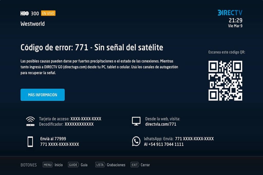 Error 771 de DIRECTV: cómo recuperar la señal satelital 2026